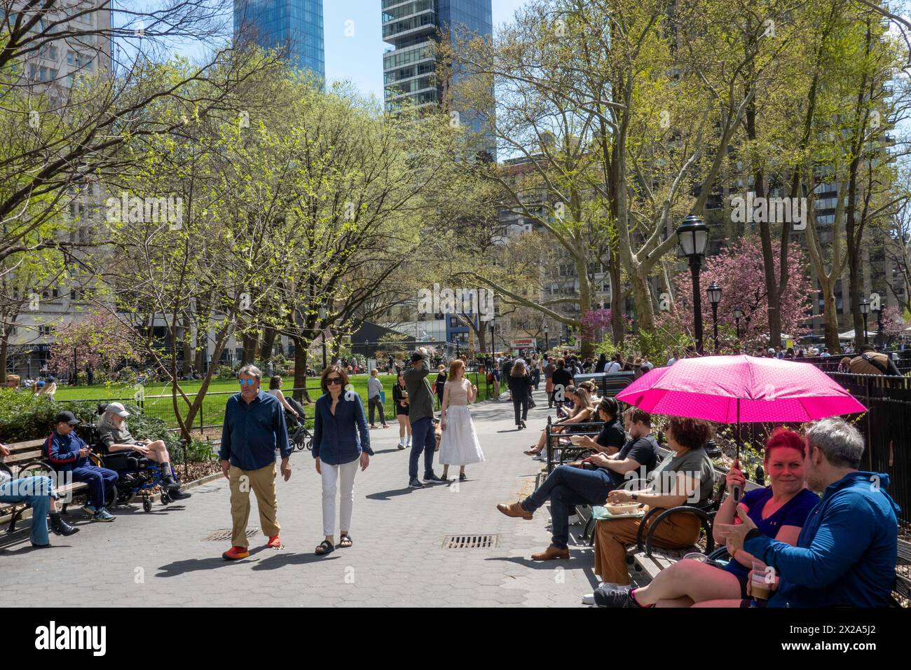 Madison Square Park in the springtime is an urban oasis for tourist and ...