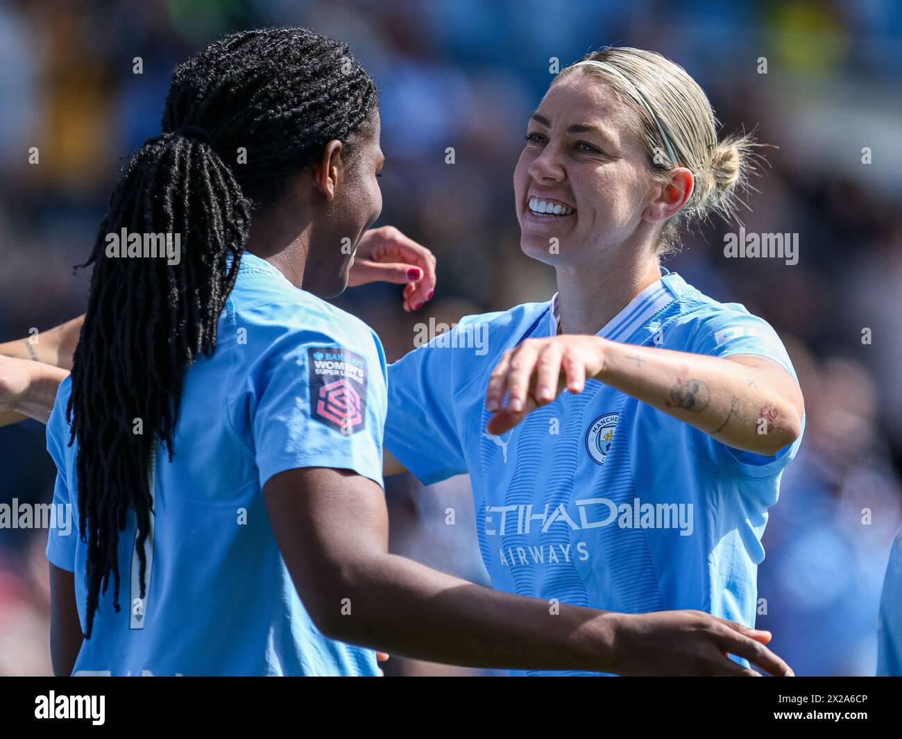 Joie Stadium, UK. 21st Apr, 2024. Khadija Bunny Shaw (21 Manchester ...