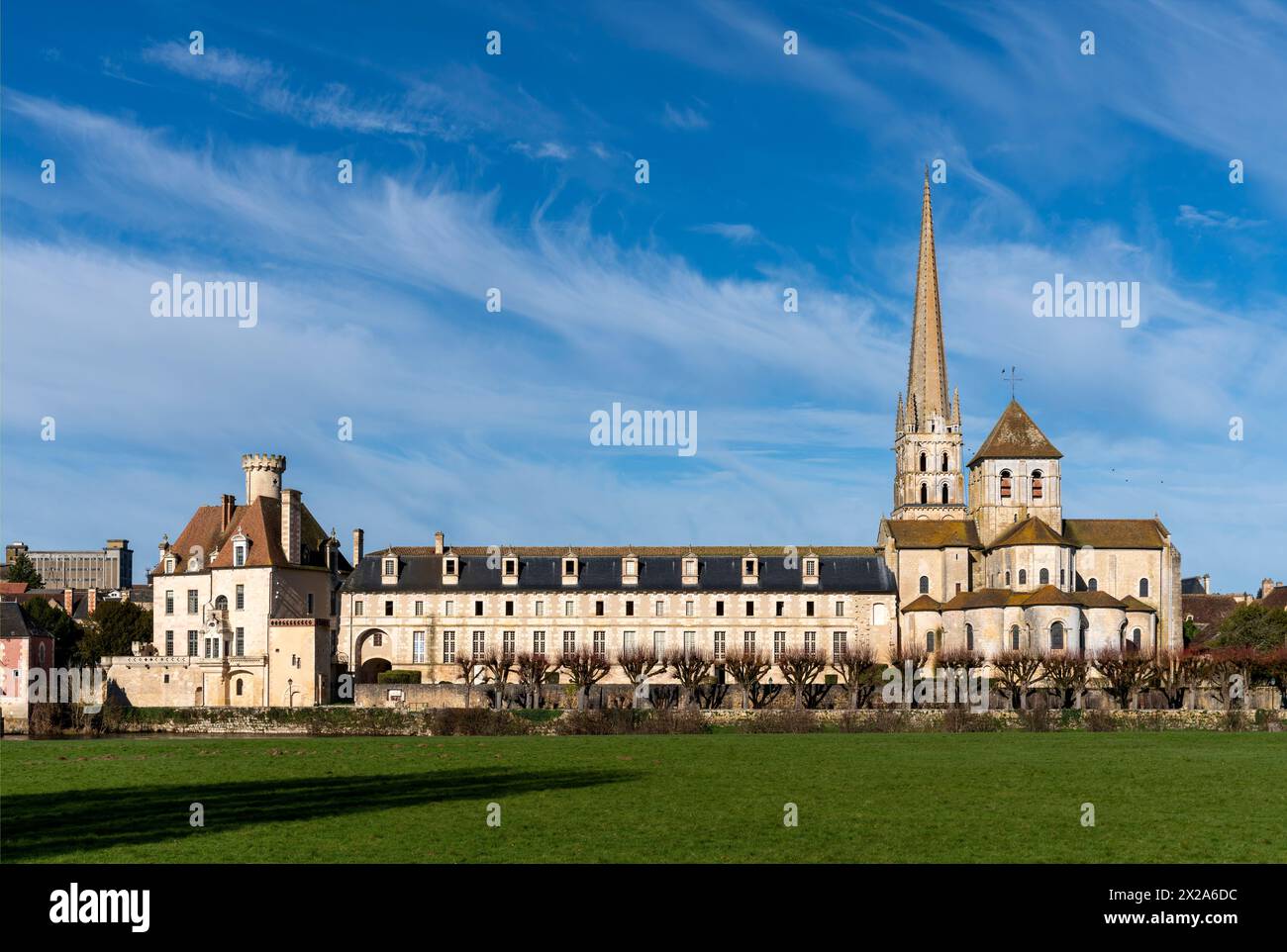 St-Savin-sur-Gartempe, ehemalige Abteikirche, Blick von Osten Stock ...