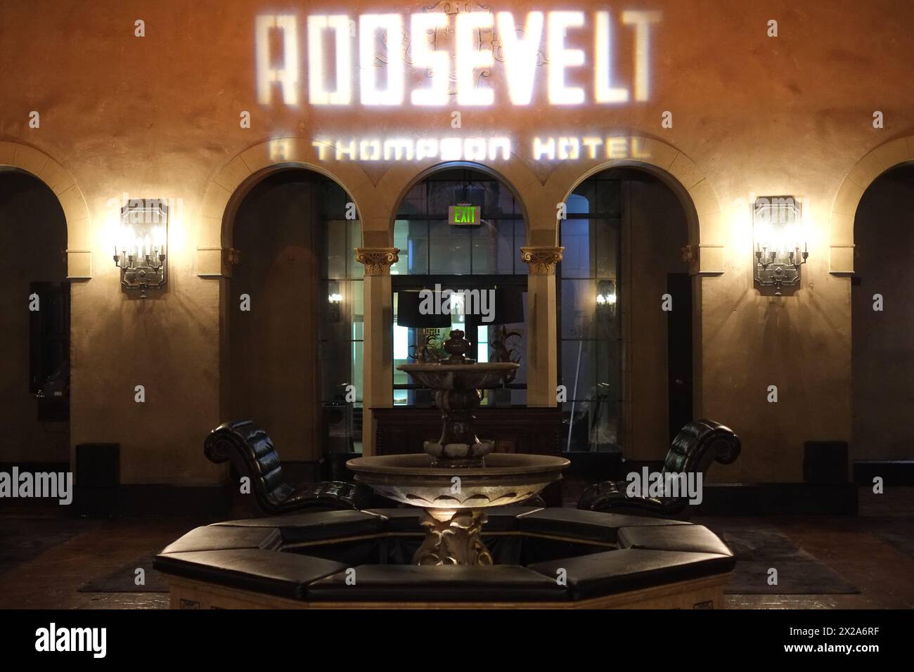Interir of the Hollywood Roosevelt Hotel is a historic and famous hotel ...