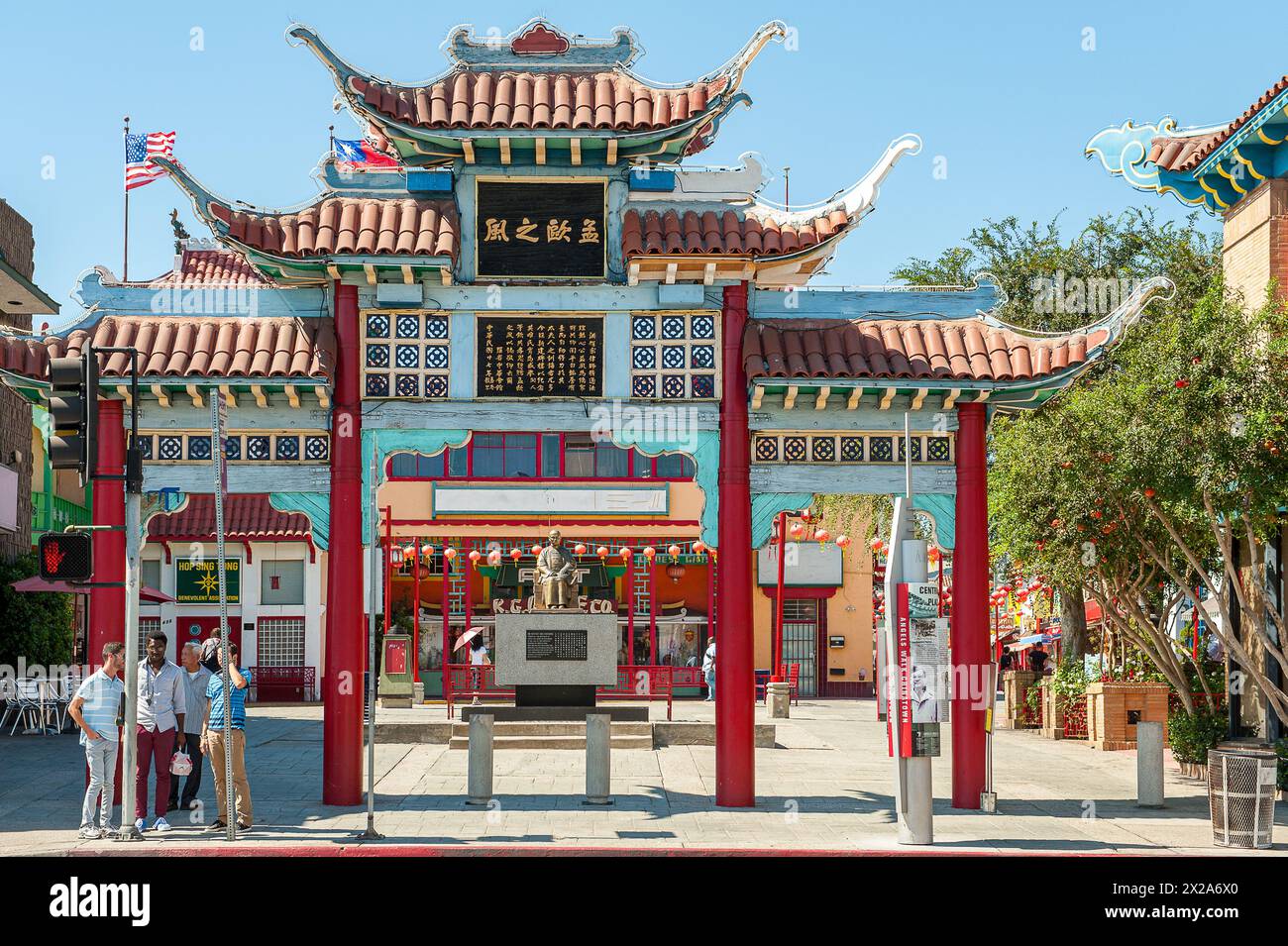 Chinatown East Gate in Los Angeles, CA. Located in the downtown area of ...