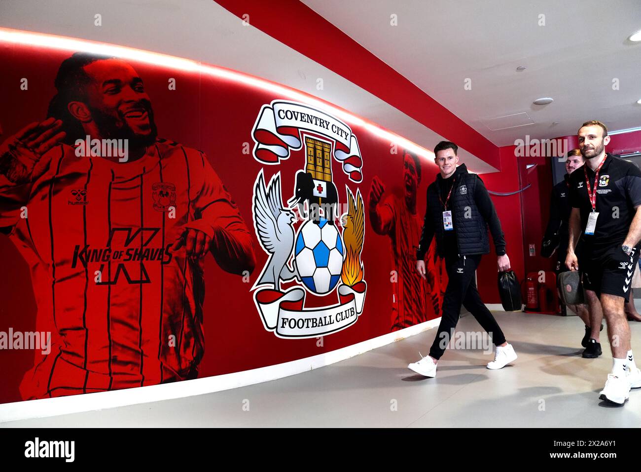 Coventry City goalkeeper Ben Wilson, Liam Kitching and Liam Kelly ...