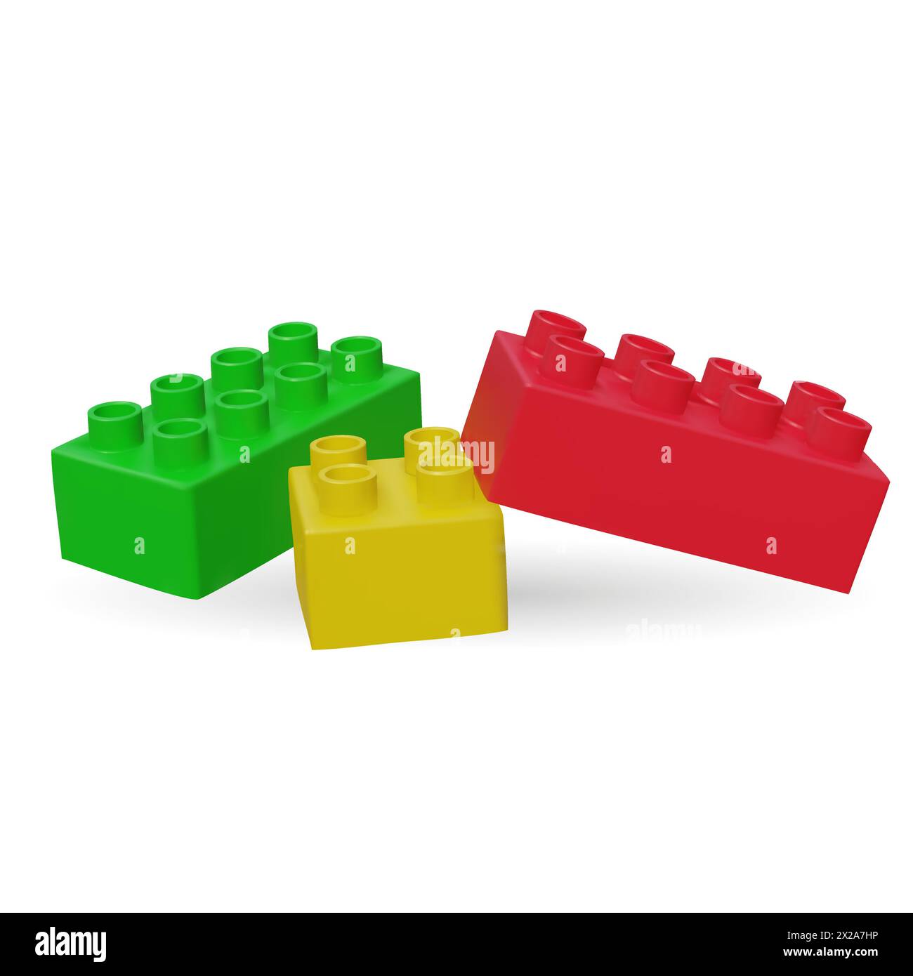 3d plastic building blocks. Popular children constructor parts. Vector ...