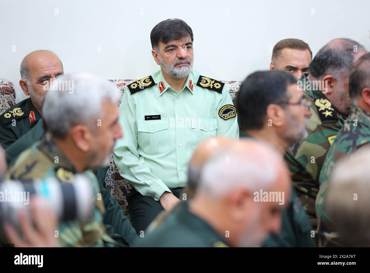 Tehran, Iran. 21st Apr, 2024. Iranian police chief General AHMAD REZA ...