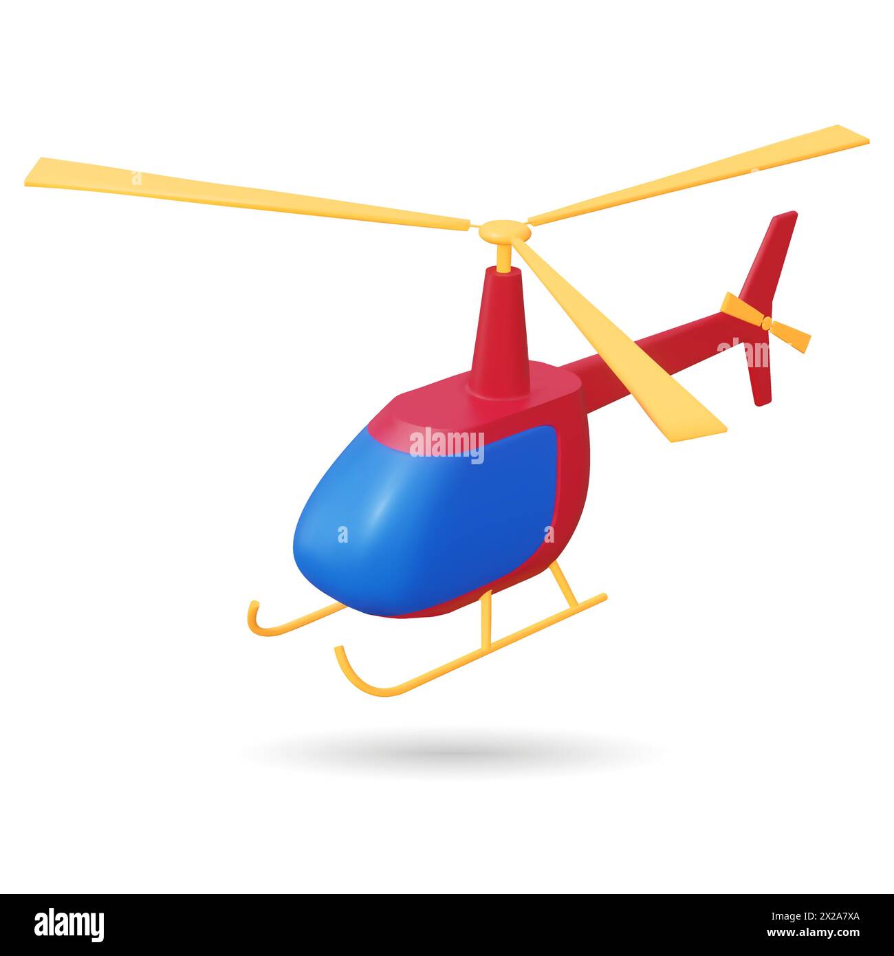 A red plastic helicopter 3d kids toys. Vector illustration. Toy plastic ...