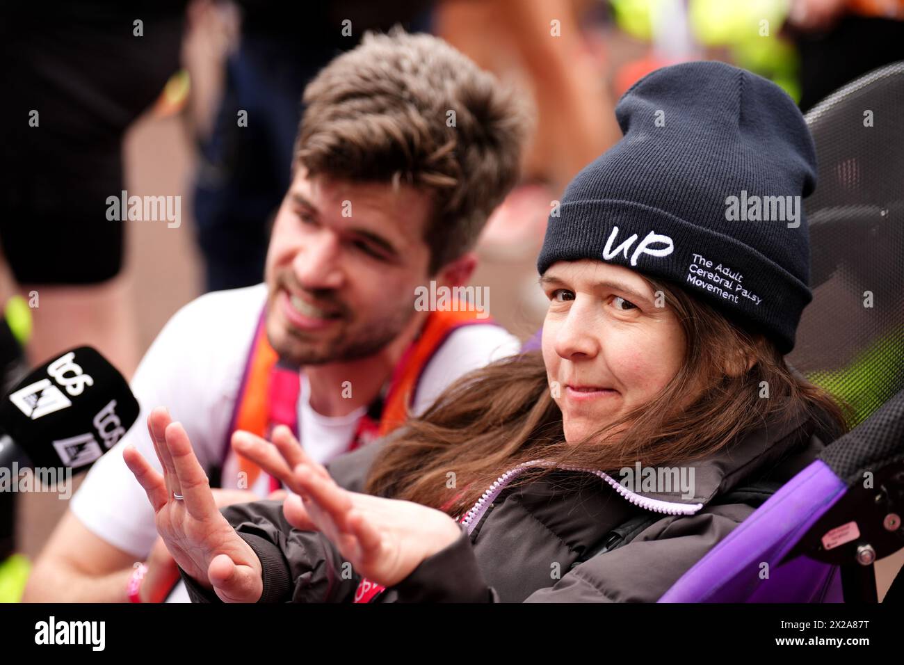 Rosie Jones and Ivo Graham after finishing the TCS London Marathon ...
