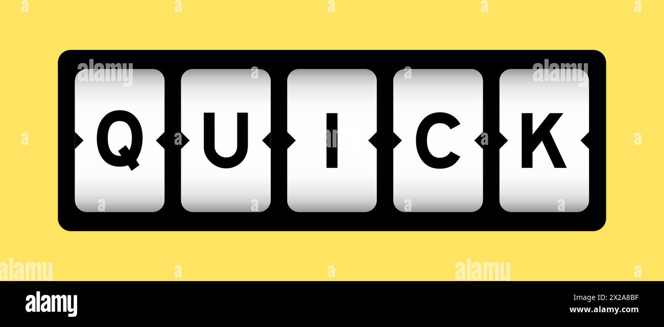Black color in word quick on slot banner with yellow color background ...