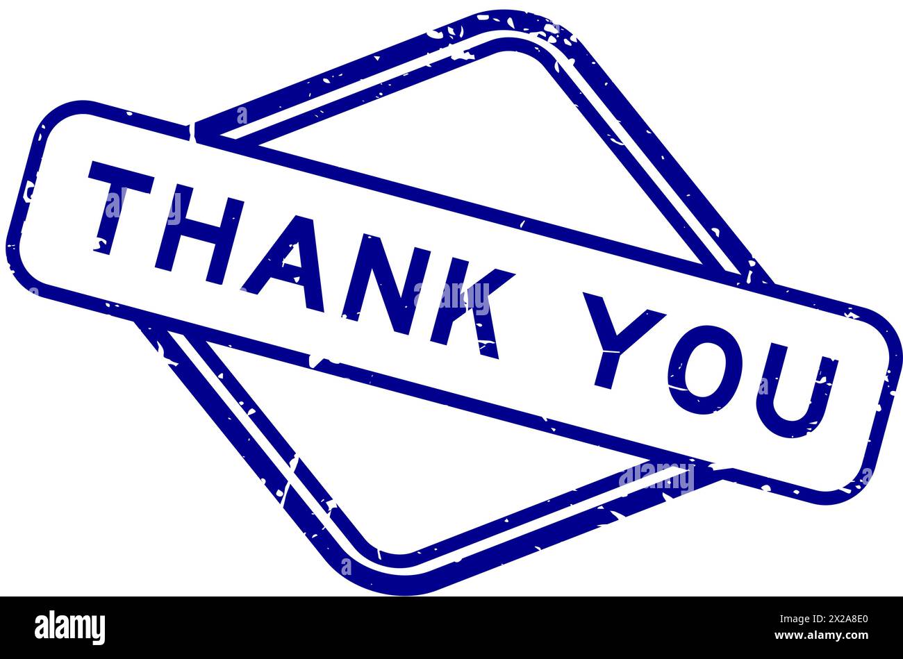 Grunge blue thank you word rubber seal stamp on white background Stock ...