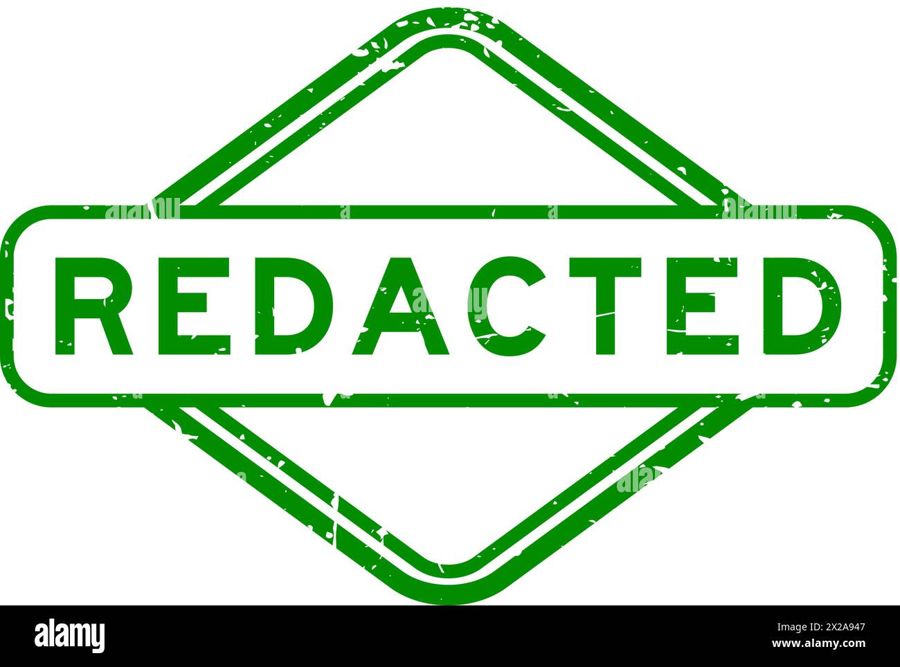 Grunge green redacted word rubber seal stamp on white background Stock ...
