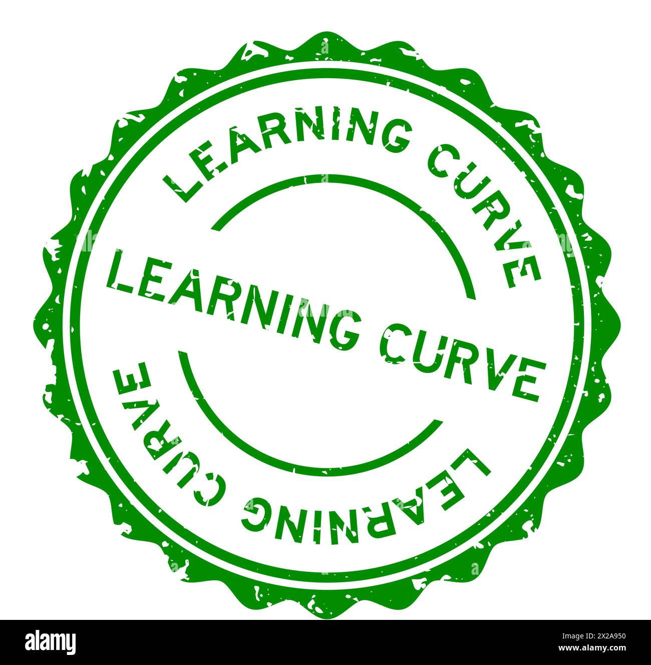 Grunge green learning curve word round rubber seal stamp on white background Stock Vector Image ...