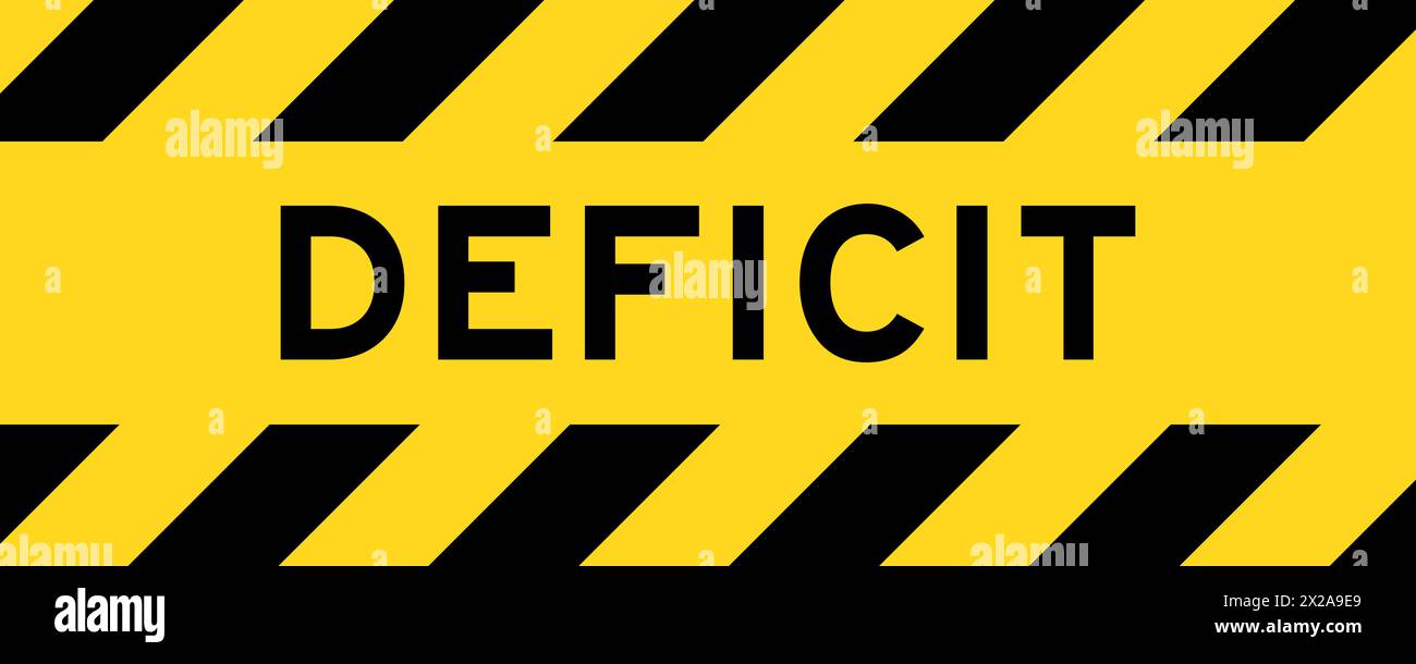 Yellow and black color with line striped label banner with word deficit Stock Vector Image & Art ...
