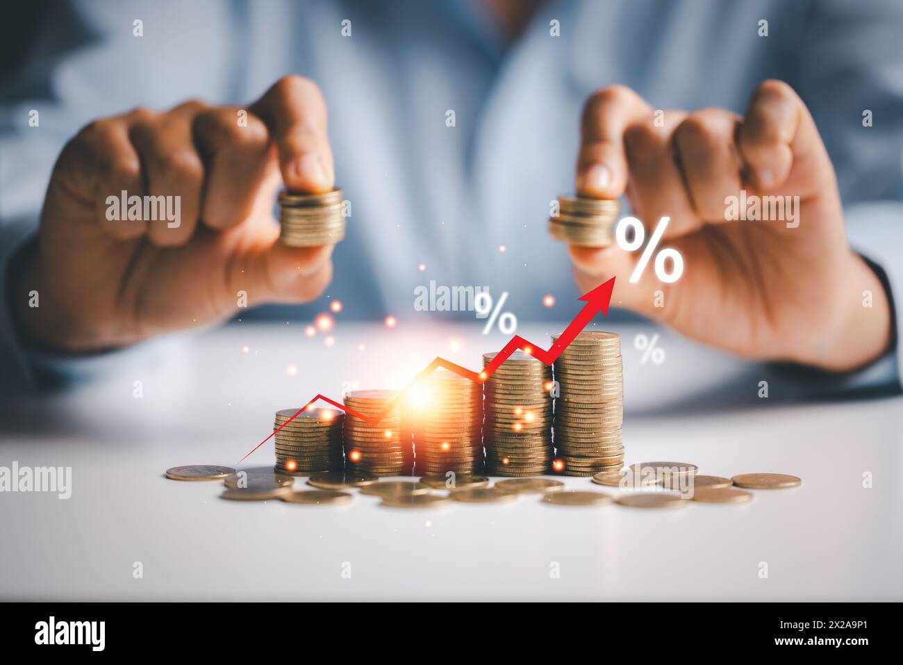 Percentage growth of stock values on finance chart is crucial for ...