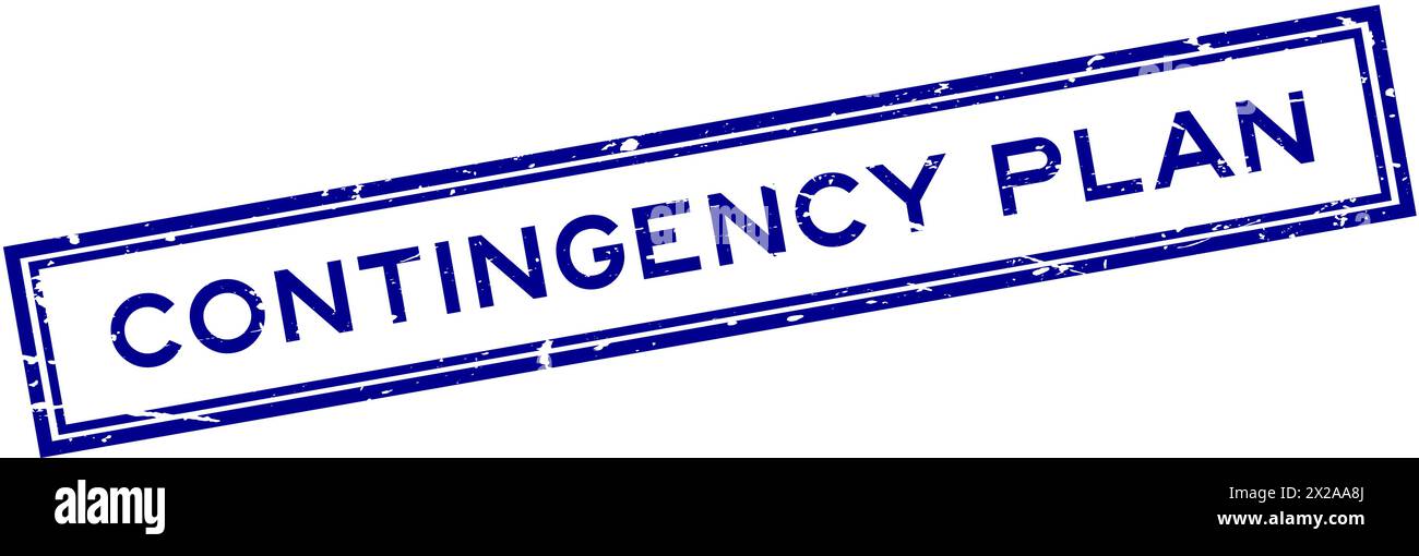 Grunge blue contingency plan word square rubber seal stamp on white background Stock Vector ...