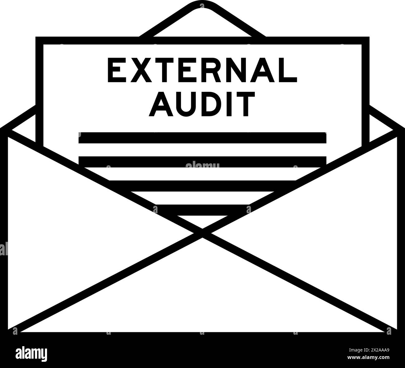 Envelope and letter sign with word external audit as the headline Stock ...