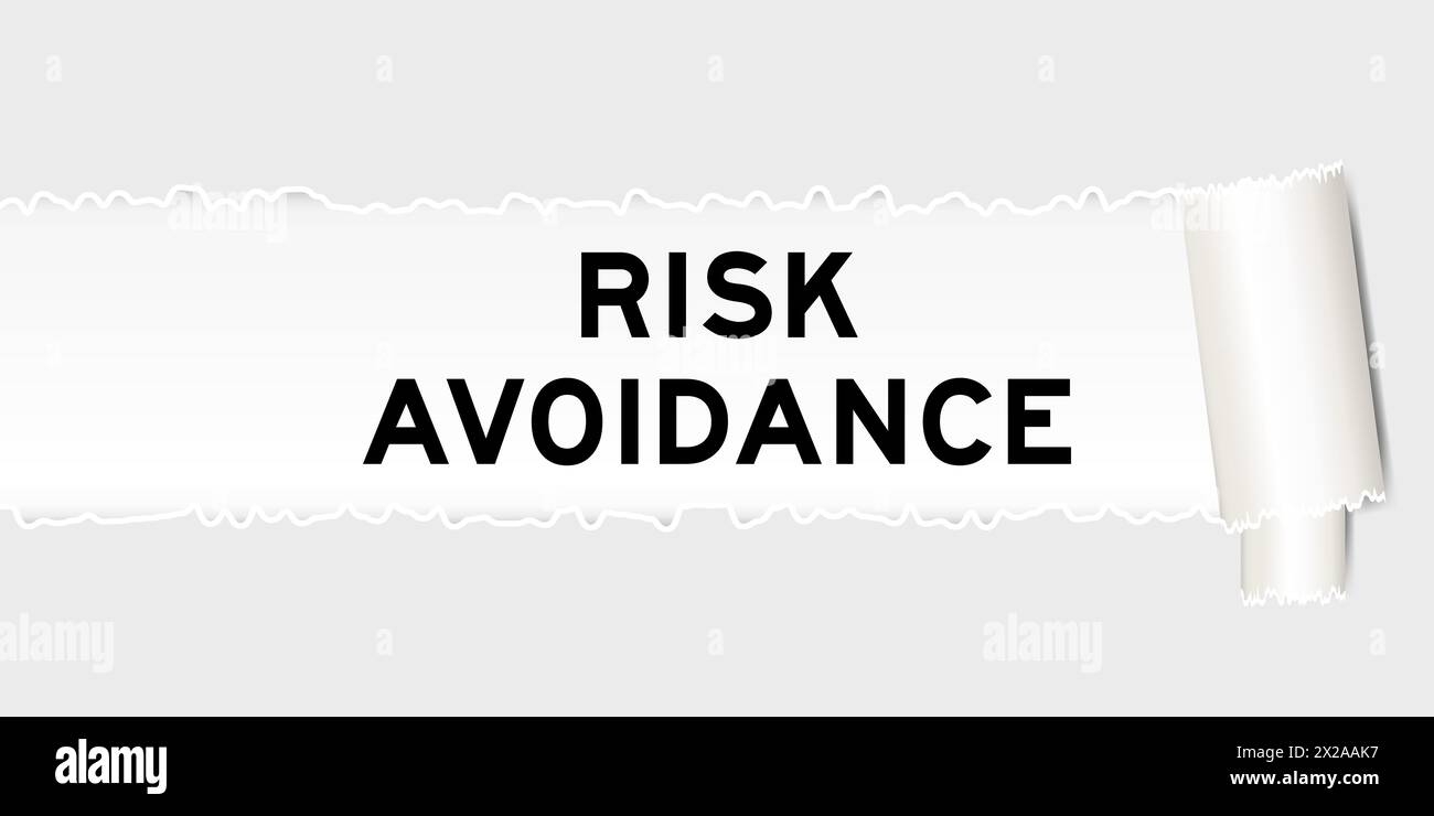 Ripped gray paper background that have word risk avoidance under torn ...