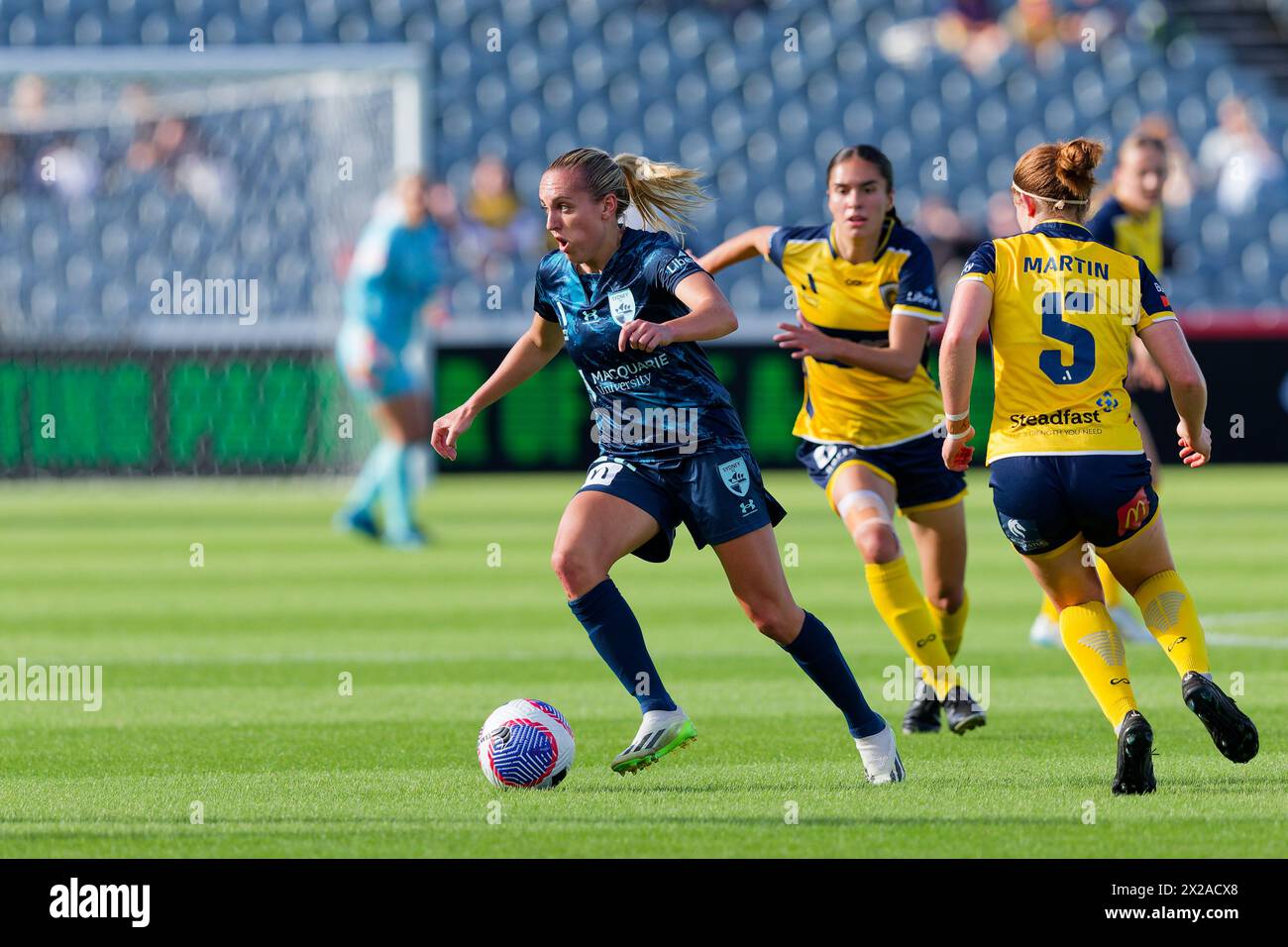 Gosford, Australia. 21st Apr, 2024. Mackenzie Hawkesby of Sydney FC ...