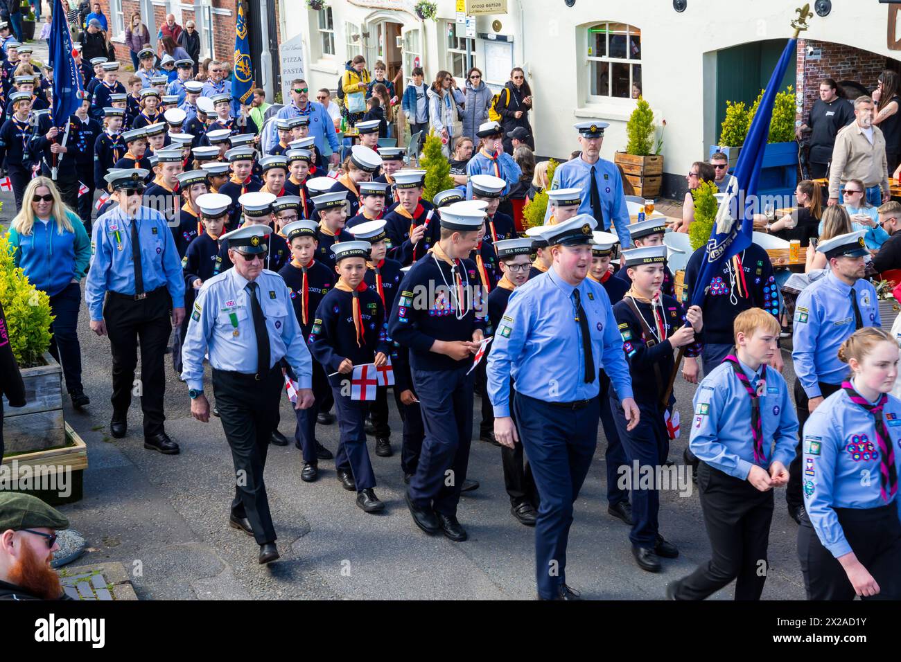 Poole, Dorset, UK. 21st April 2024. Thousands of Scouts celebrate St ...