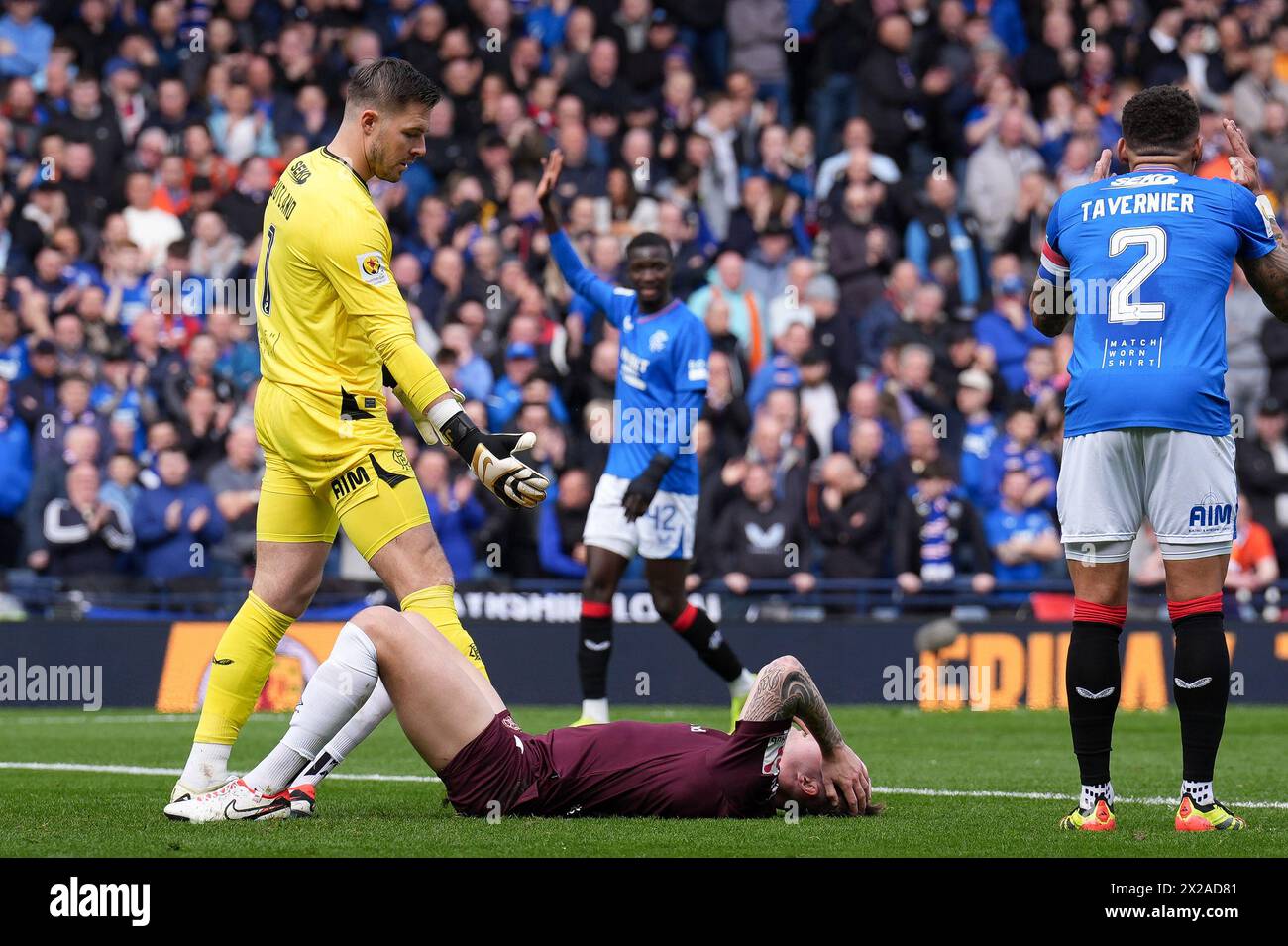 Heart of Midlothian's Frankie Kent reacts to a missed opportunity ...