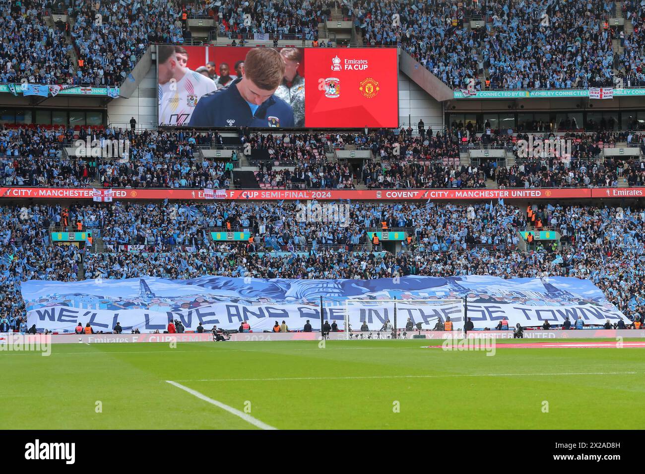 London, UK. 21st Apr, 2024. Coventry City fans in full voice as they ...