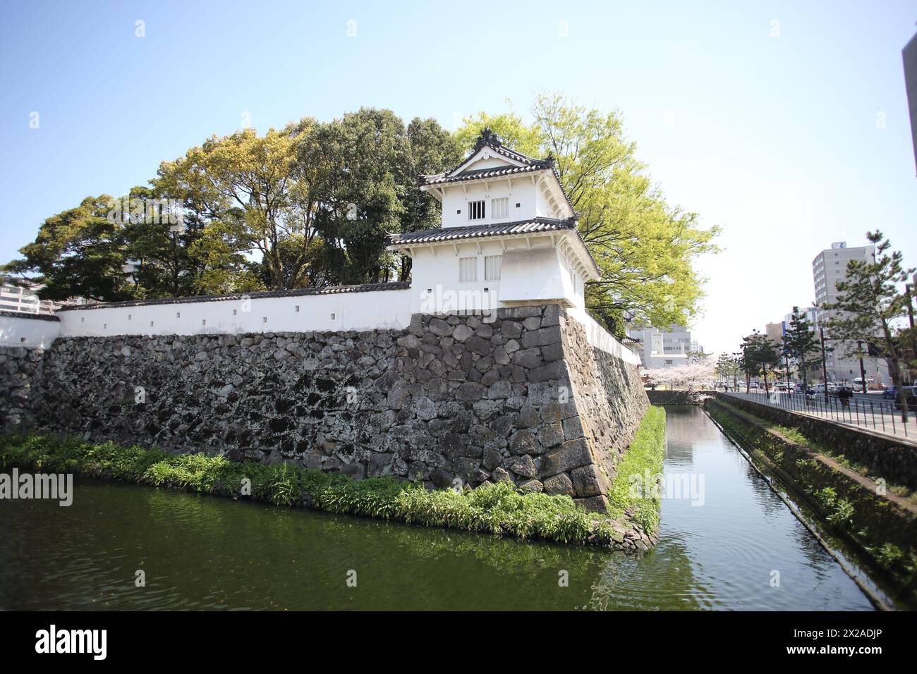 Funai Castle in Oita City, Oita Prefecture, on the island of Kyushu ...