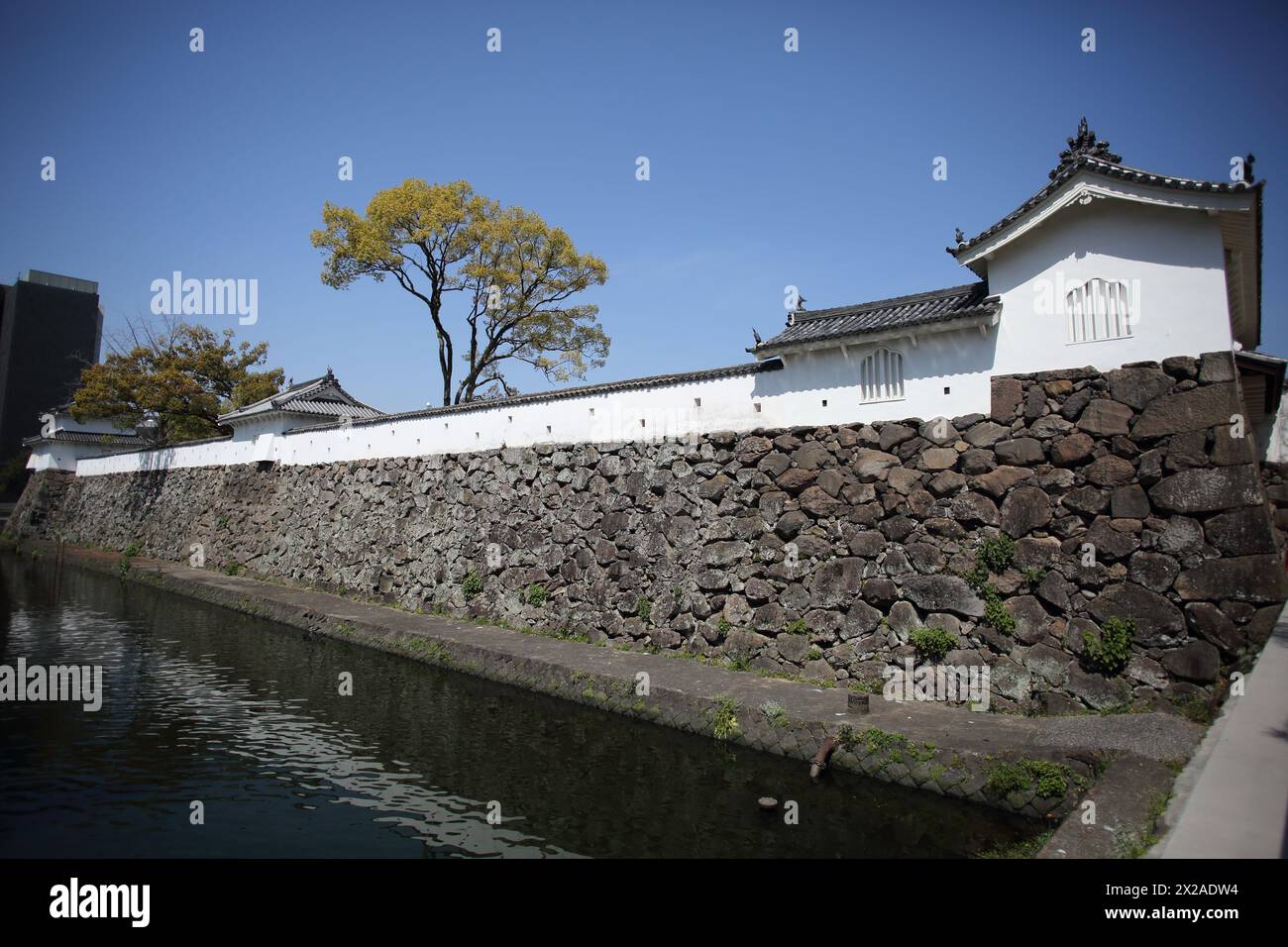 Funai Castle in Oita City, Oita Prefecture, on the island of Kyushu ...