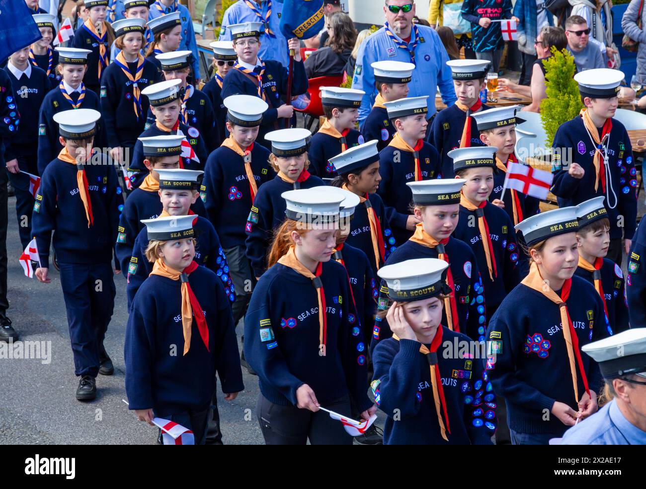 Poole, Dorset, UK. 21st April 2024. Thousands of Scouts celebrate St ...