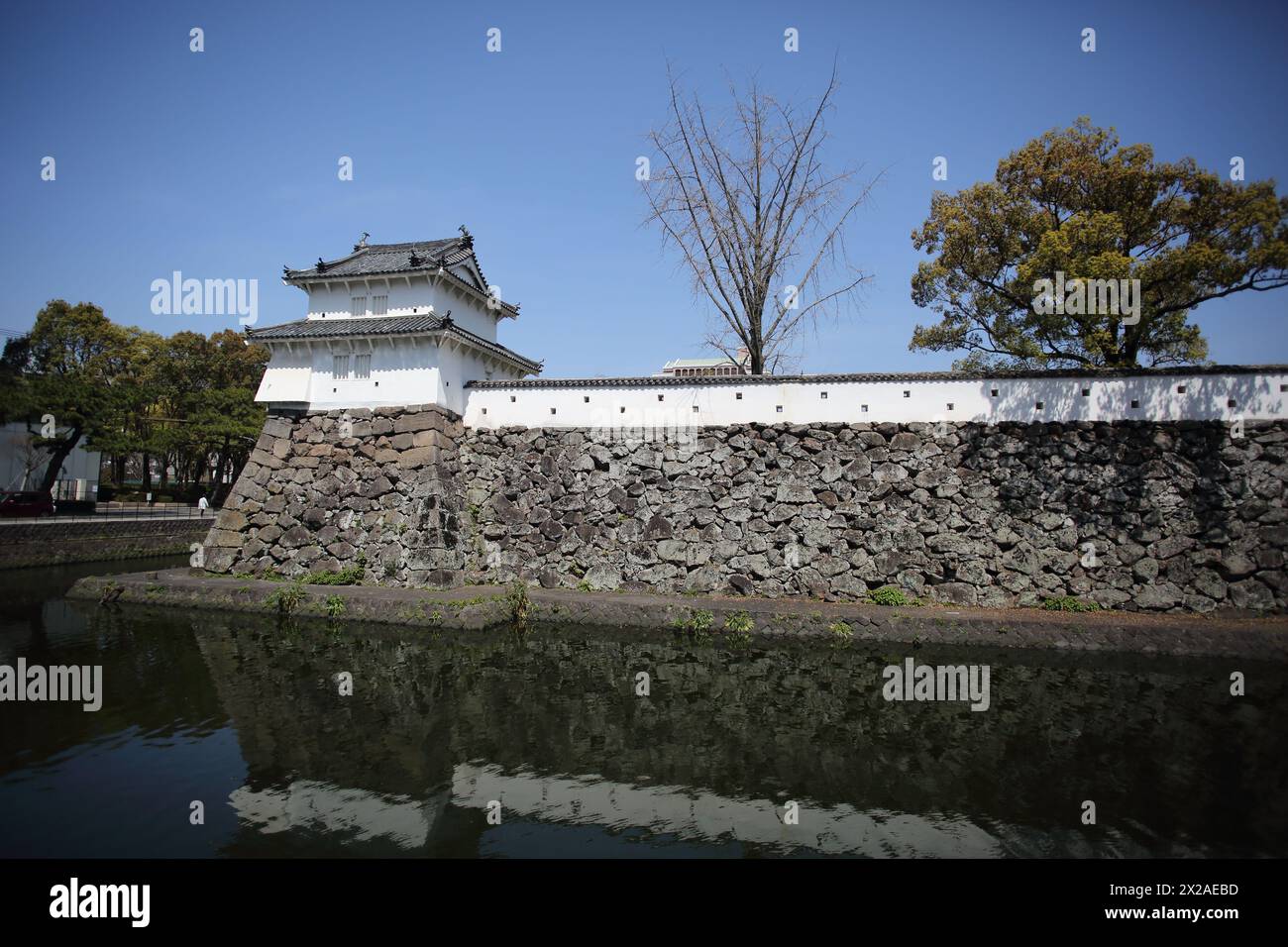 Funai Castle in Oita City, Oita Prefecture, on the island of Kyushu ...