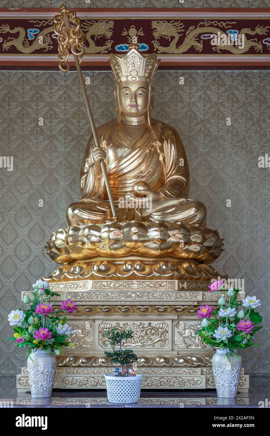 Bangkok, Thailand - Apr 11, 2024 - Statue of Jizo Rohan Buddhist Monk ...