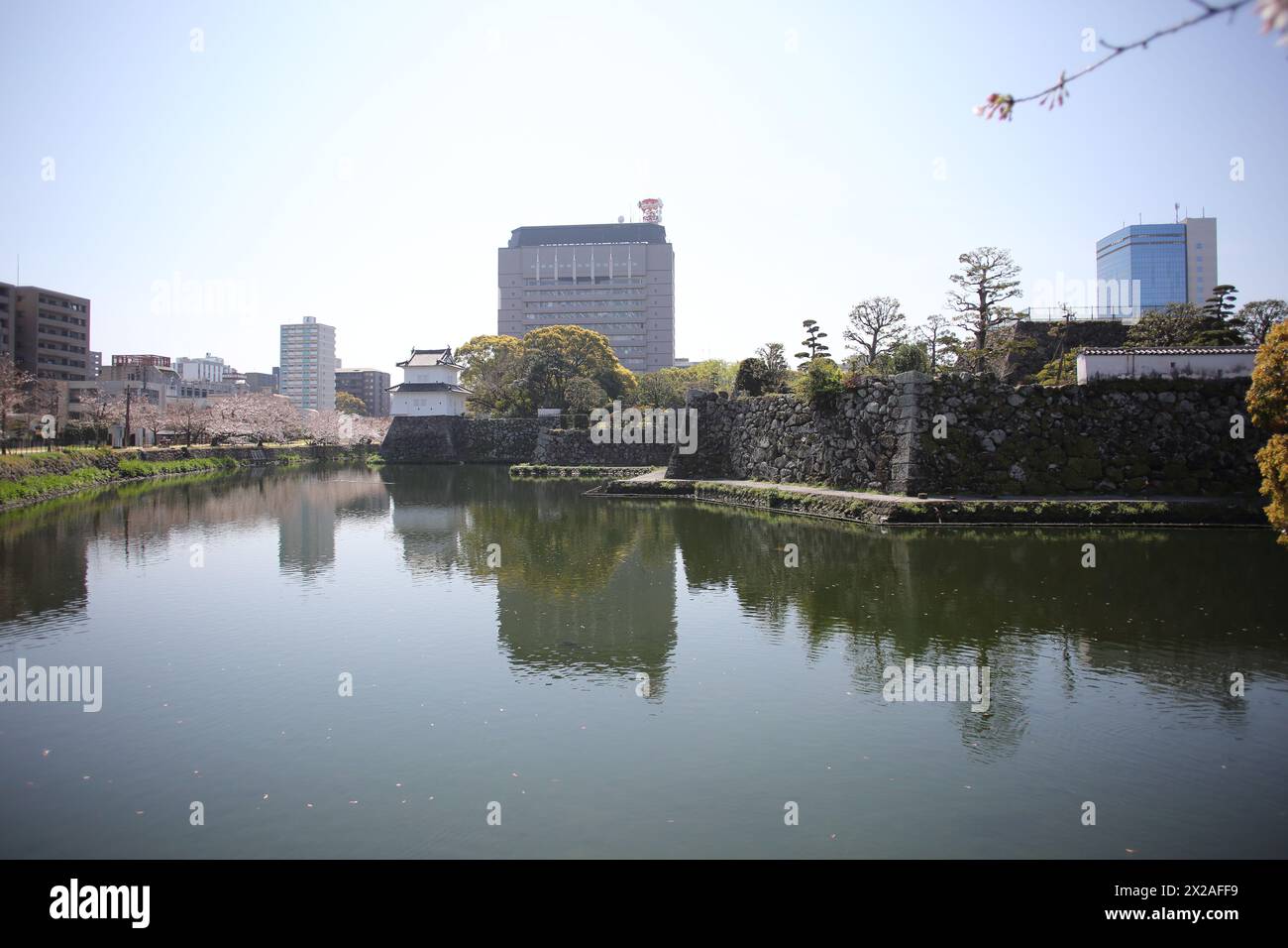Funai Castle in Oita City, Oita Prefecture, on the island of Kyushu ...