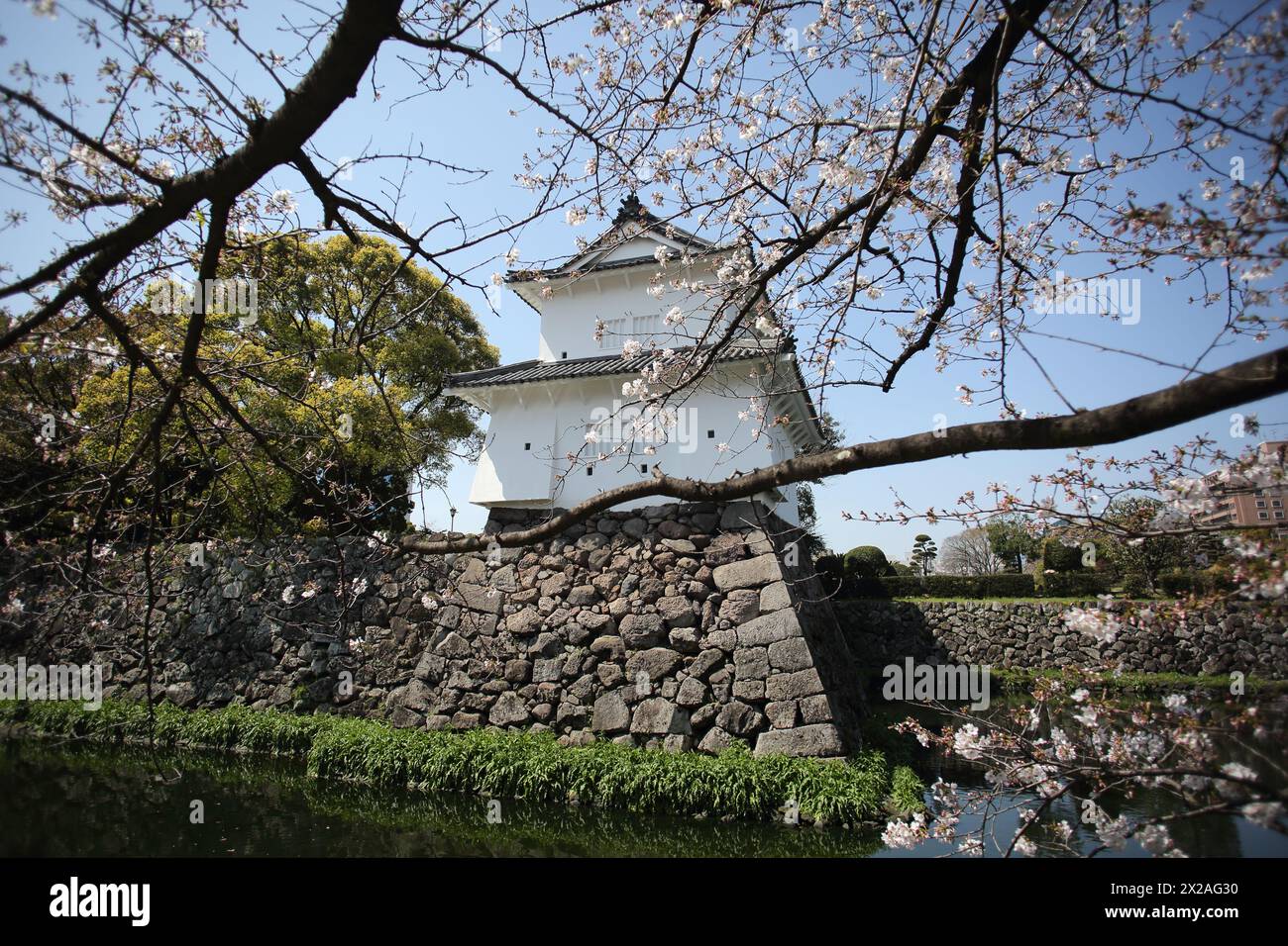 Funai Castle in Oita City, Oita Prefecture, on the island of Kyushu ...