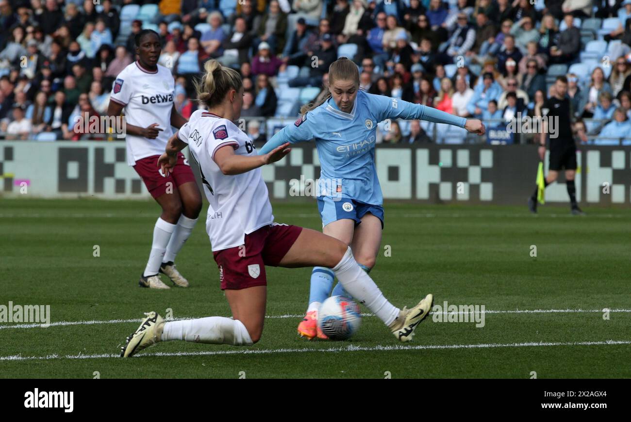 Manchester City's Jess Park scores her side’s fifth goal during the ...