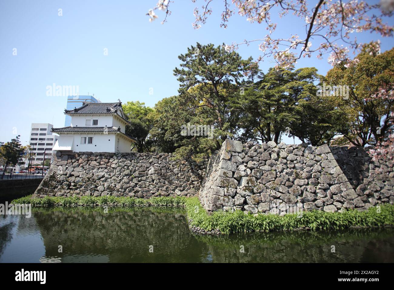 Funai Castle in Oita City, Oita Prefecture, on the island of Kyushu ...