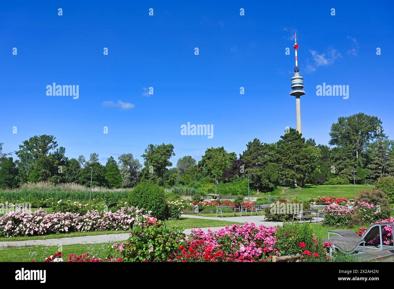 Tv tower in Donaupark Vienna spring season Stock Photo - Alamy