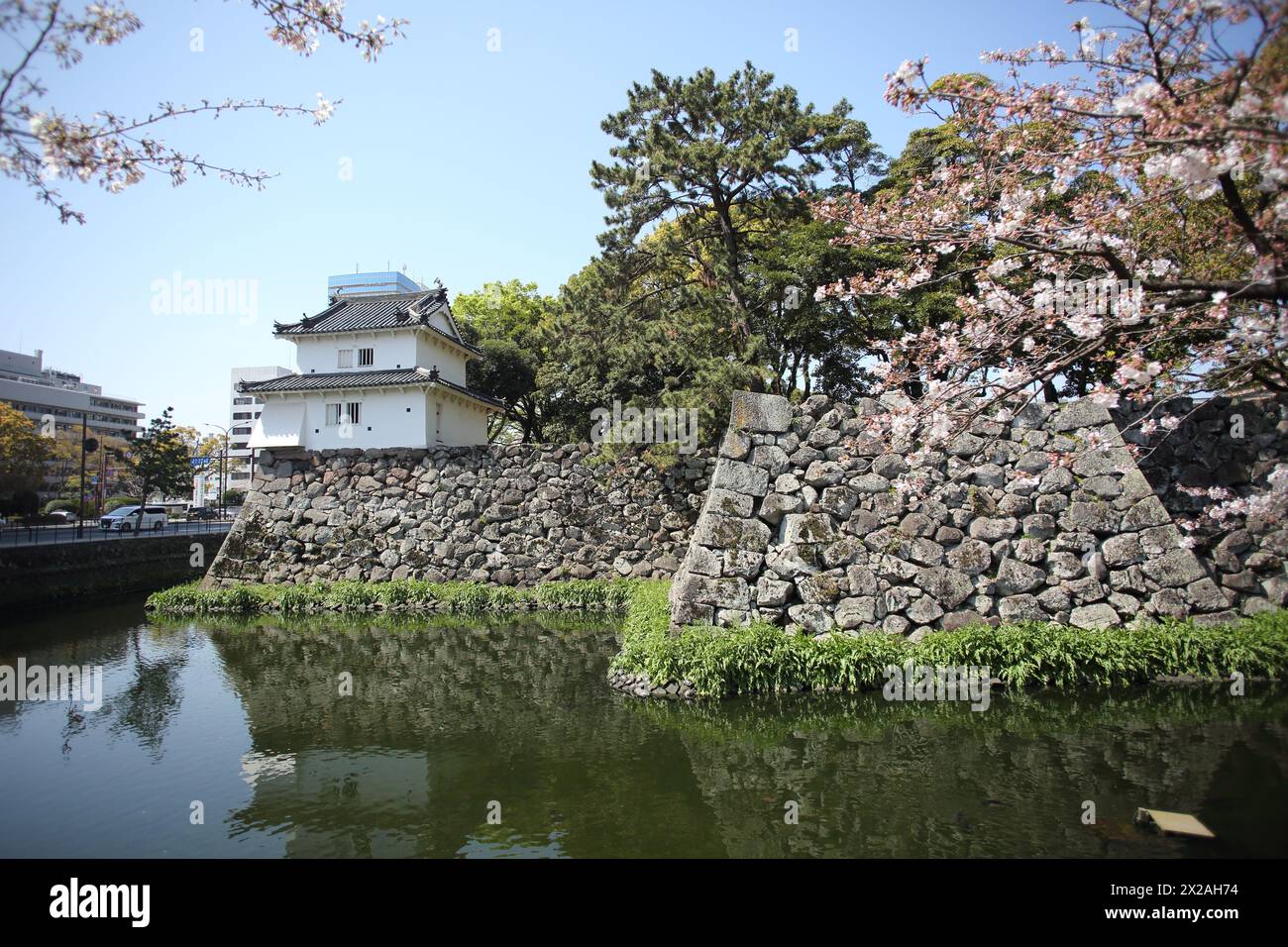 Funai Castle in Oita City, Oita Prefecture, on the island of Kyushu ...