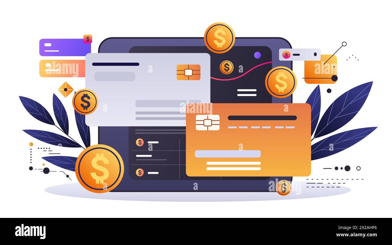online banking smart wallet payment application fintech business ...