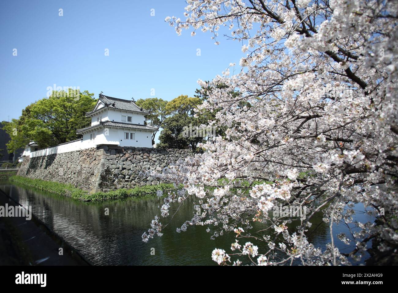 Funai Castle in Oita City, Oita Prefecture, on the island of Kyushu ...