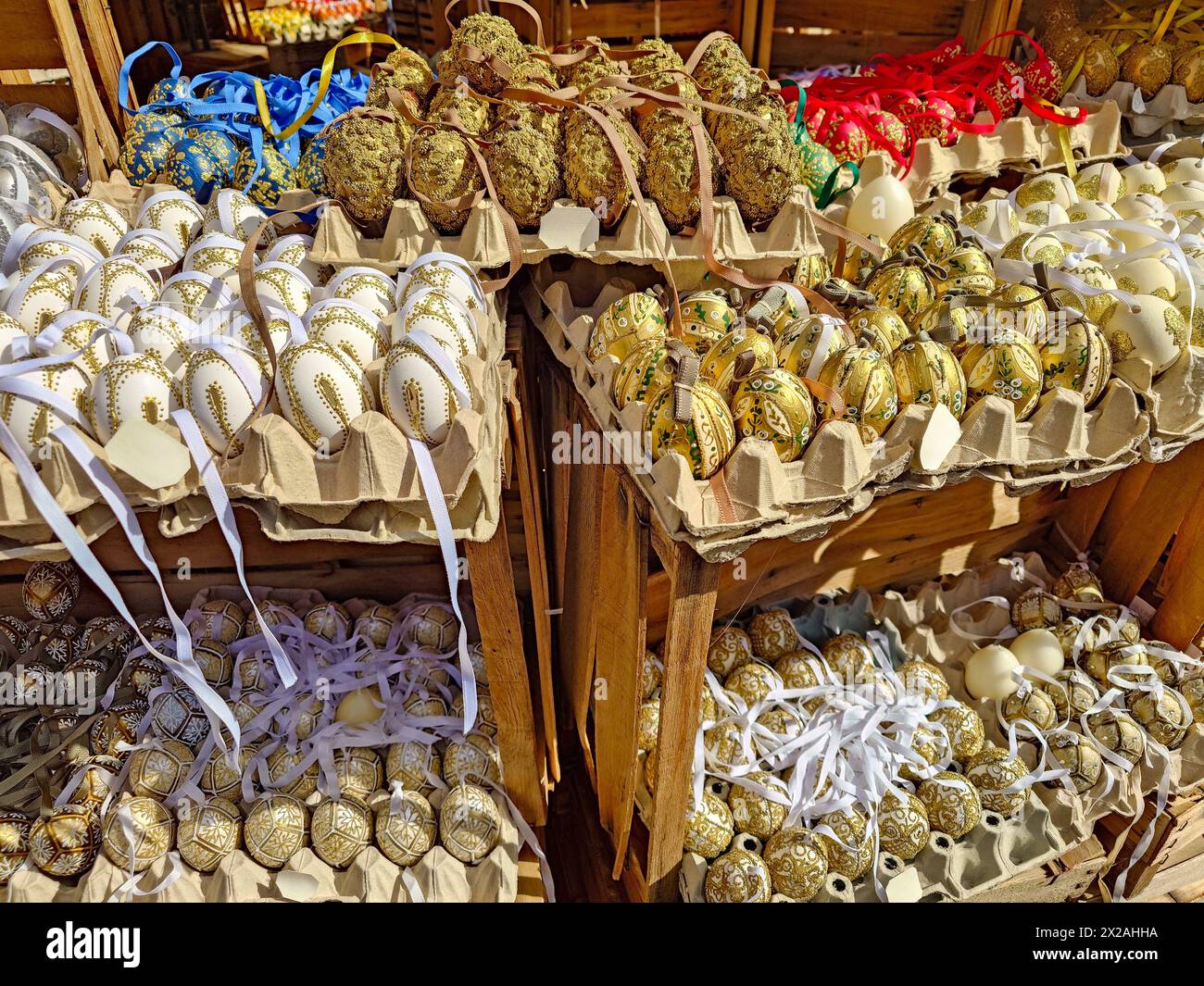 Traditional Easter market with easter eggs in Vienna Austria Stock ...
