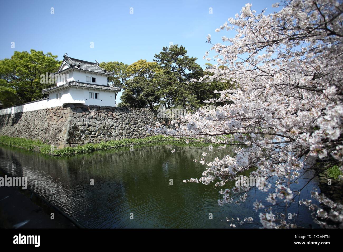 Funai Castle in Oita City, Oita Prefecture, on the island of Kyushu ...