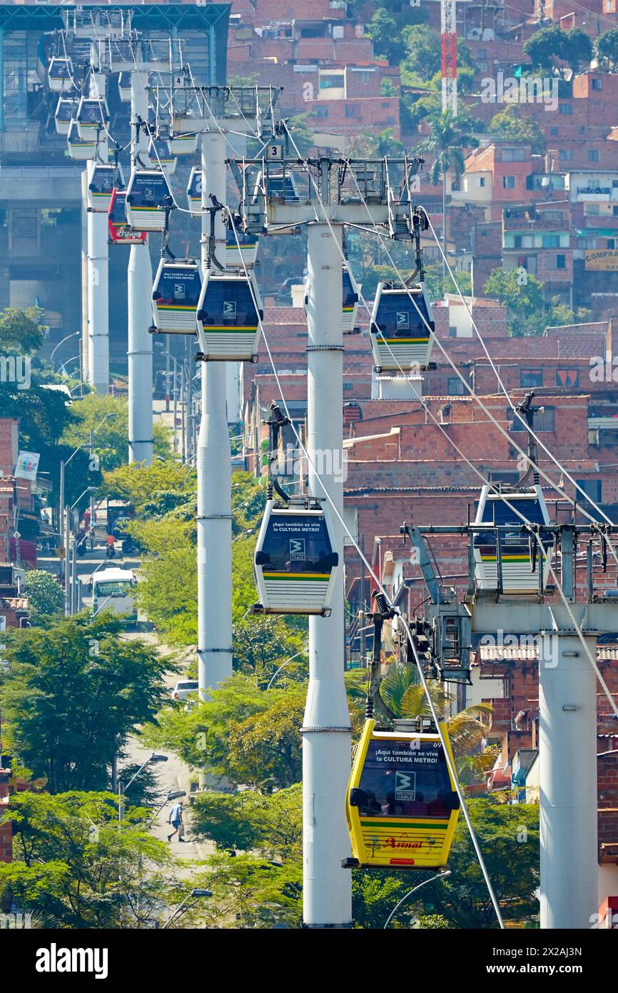 Metro cable, Santo Domingo, Medellin, Antioquia, Colombia, South ...