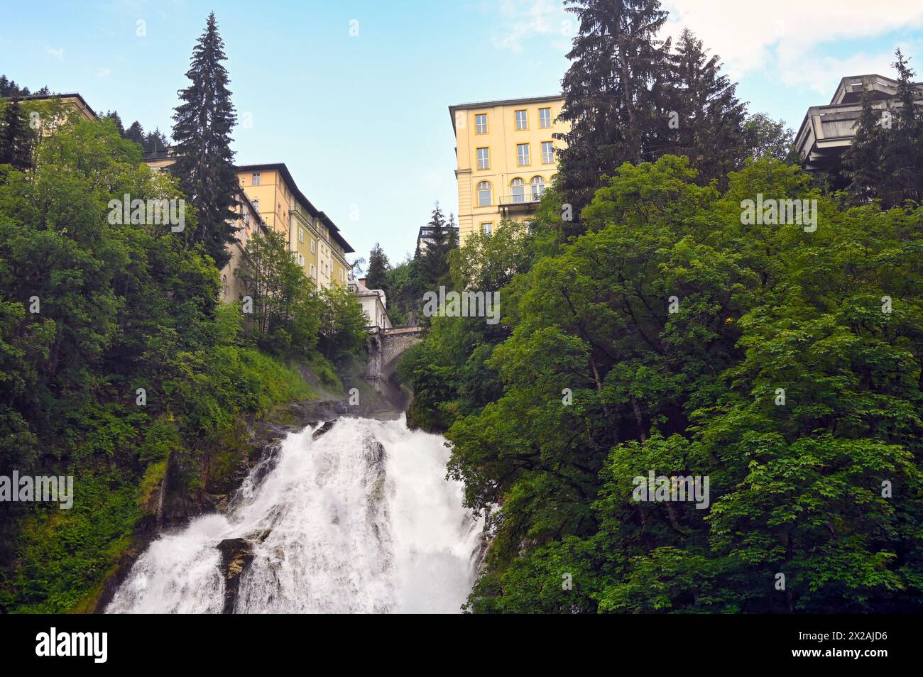 Waterfall Gasteiner Ache river in Bad Gastein summer season Stock Photo ...