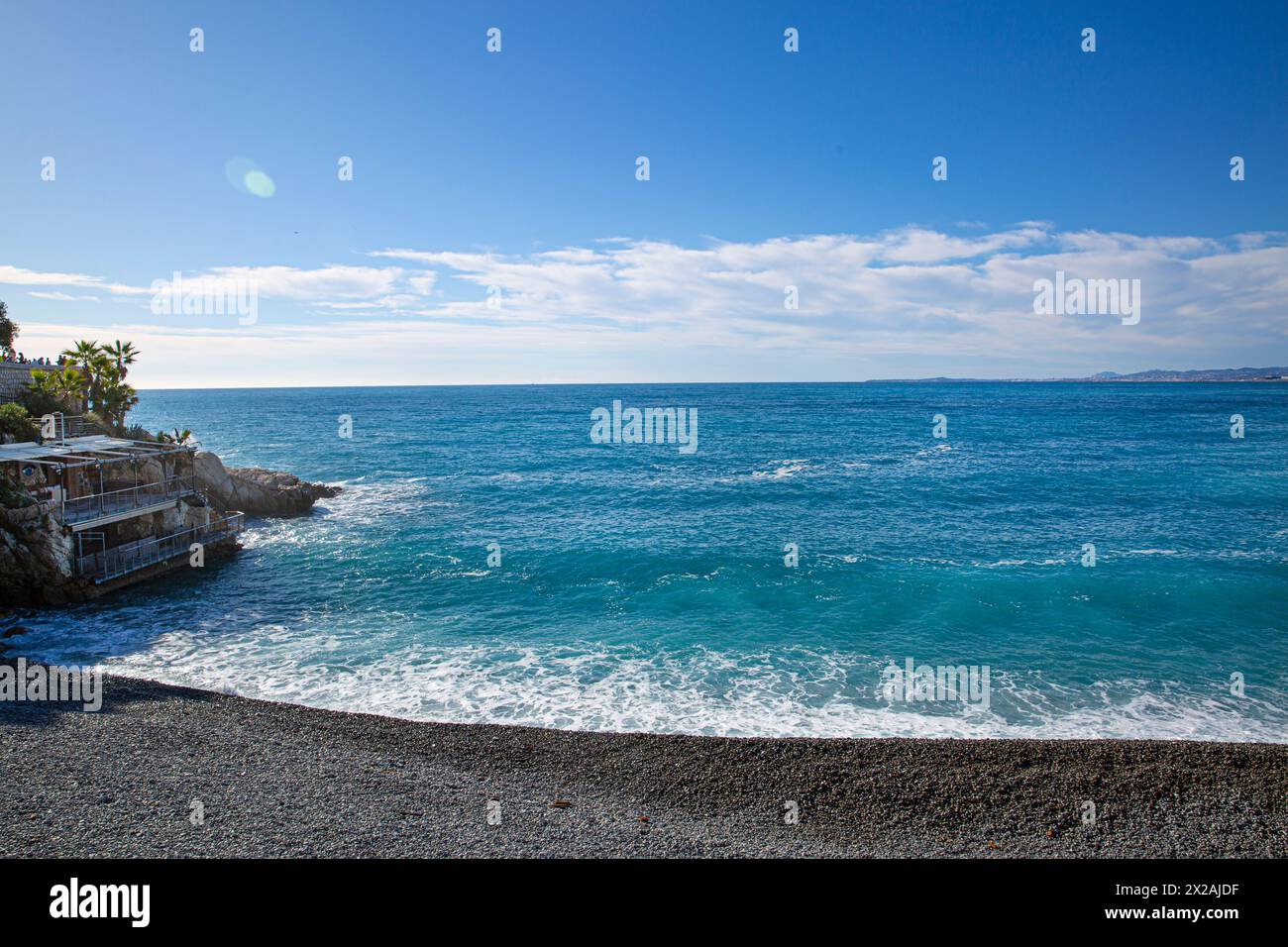 Amazing blue water of Mediterranean sea in French riviera, France ...