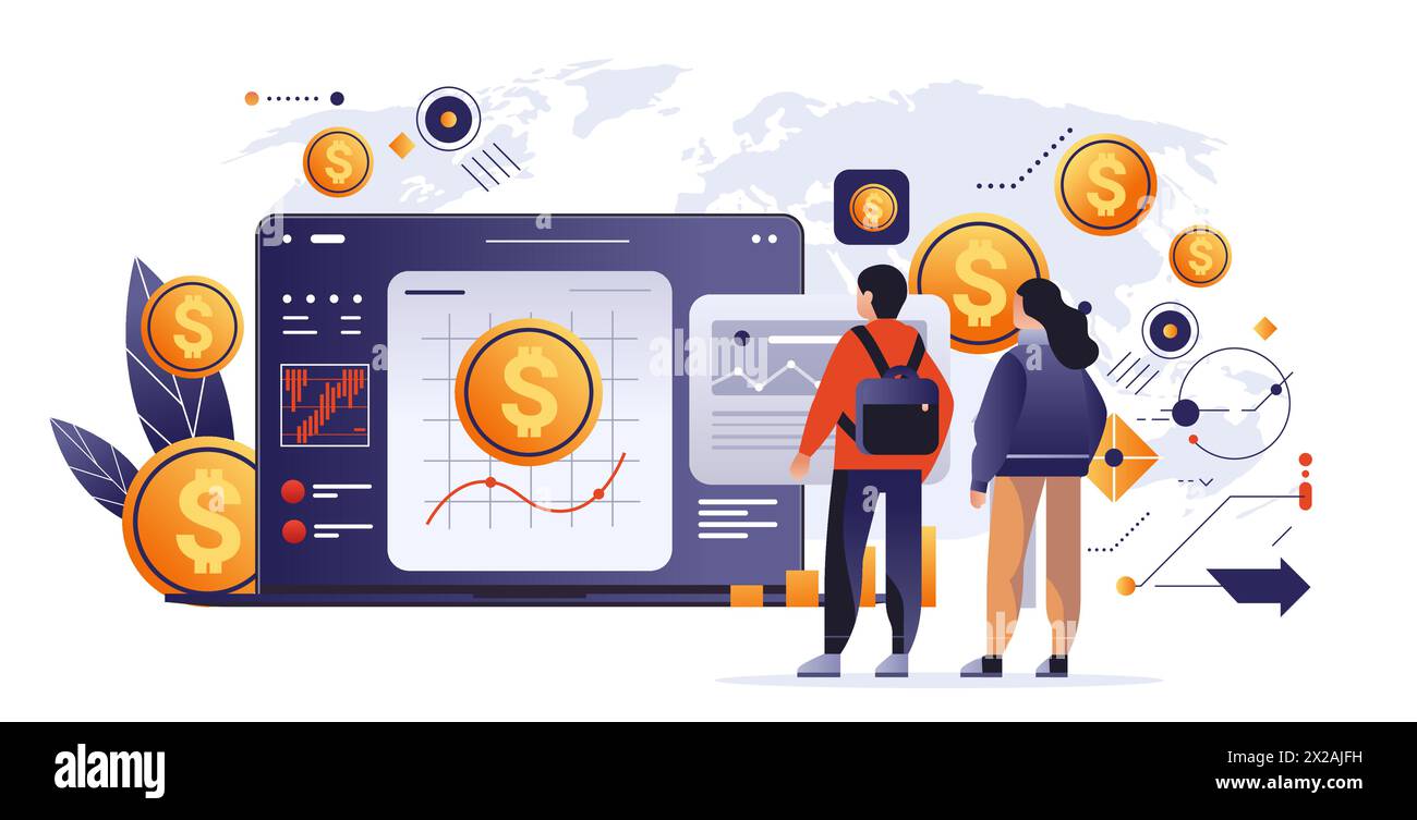 people analyzing graphs and diagrams financial security reliability ...