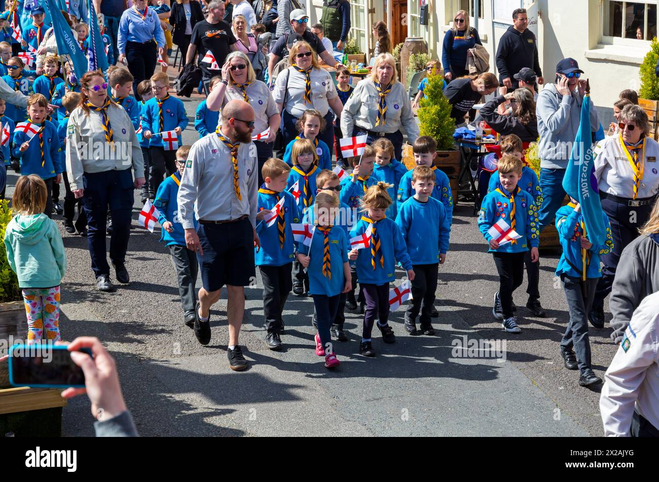 Poole, Dorset, UK. 21st April 2024. Thousands of Scouts celebrate St ...