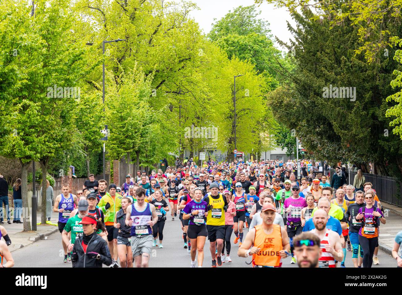 LONDON, UK - 21ST APRIL 2024: Large amounts of people running in the ...