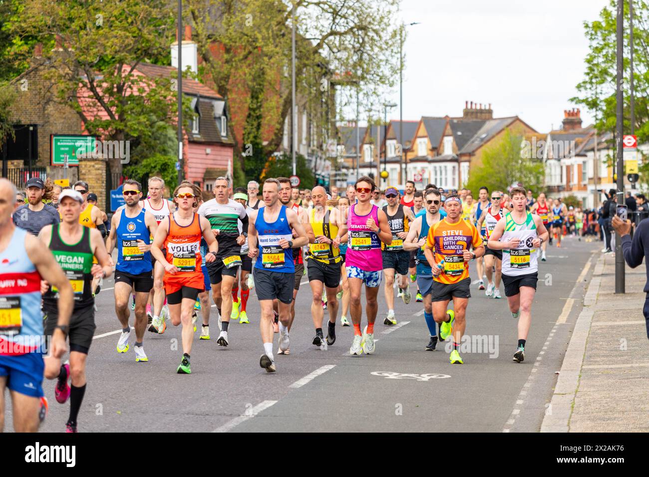 LONDON, UK - 21ST APRIL 2024: Runners in the London Marathon 2024 mass ...