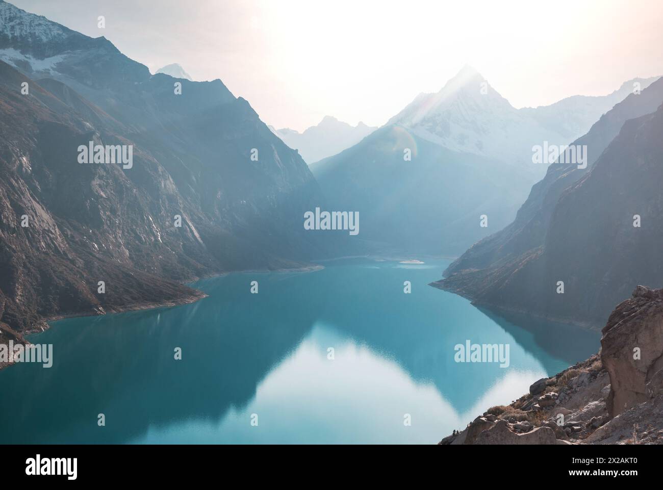 Beautiful lake Paron in Cordillera Blanca, Peru, South America Stock ...