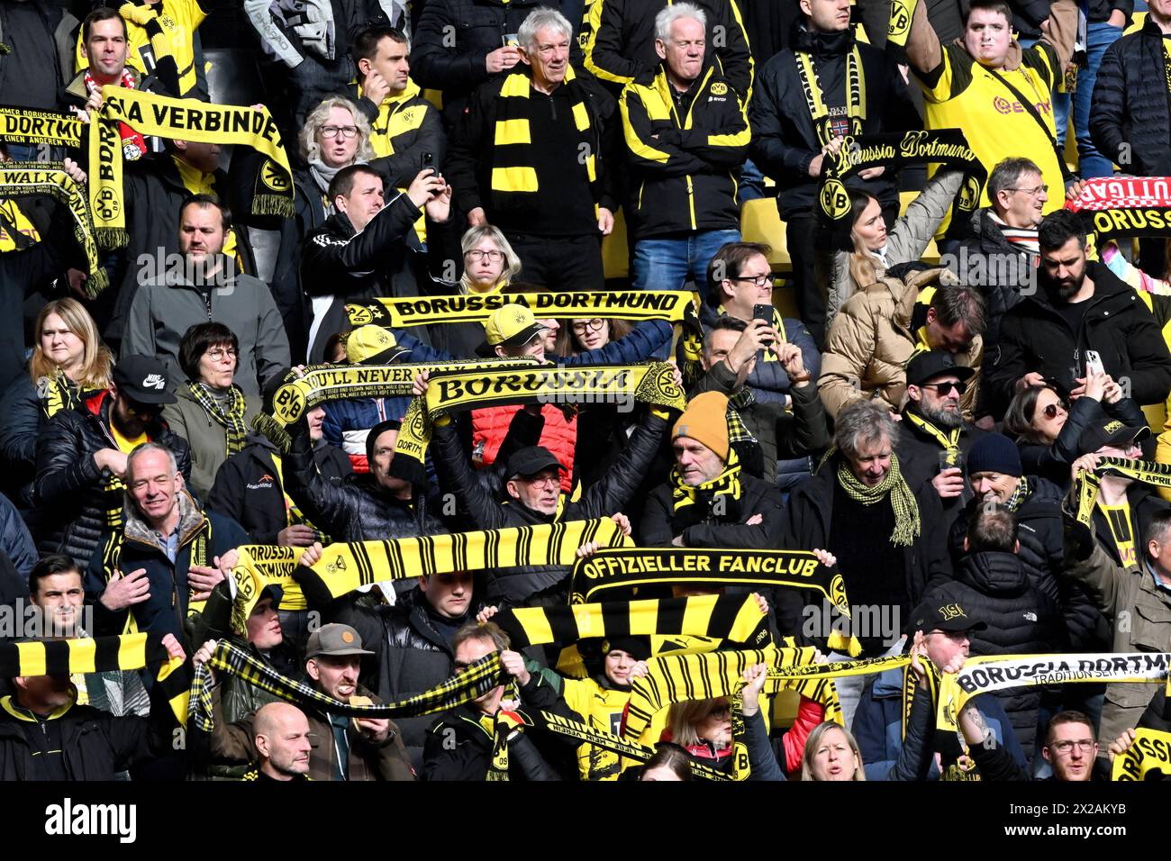 DORTMUND - Borussia Dortmund supporters before the Bundesliga match ...