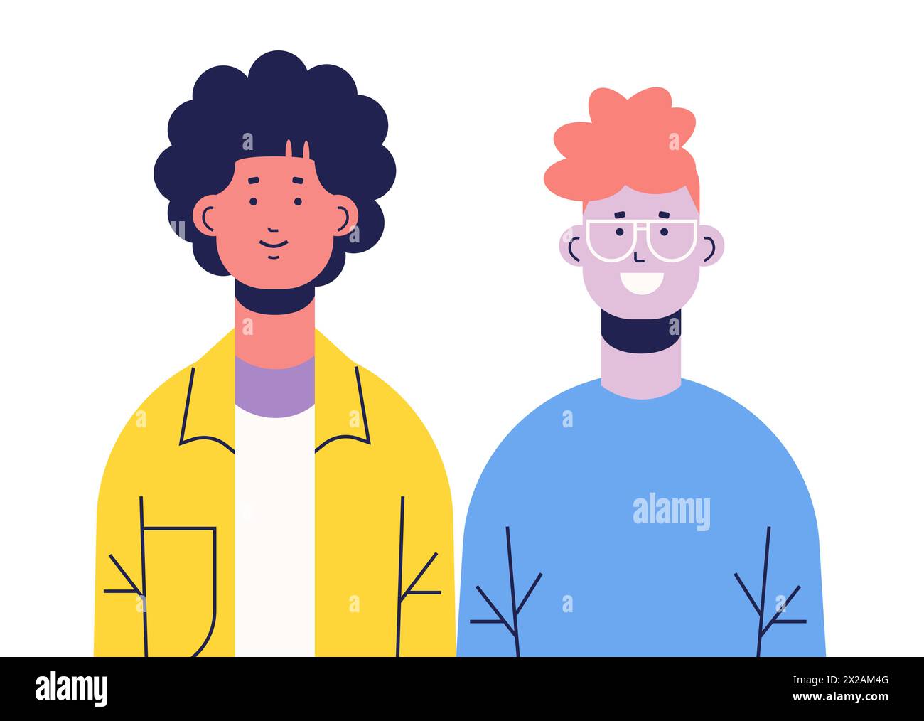 Two young college male Stock Vector Images - Alamy
