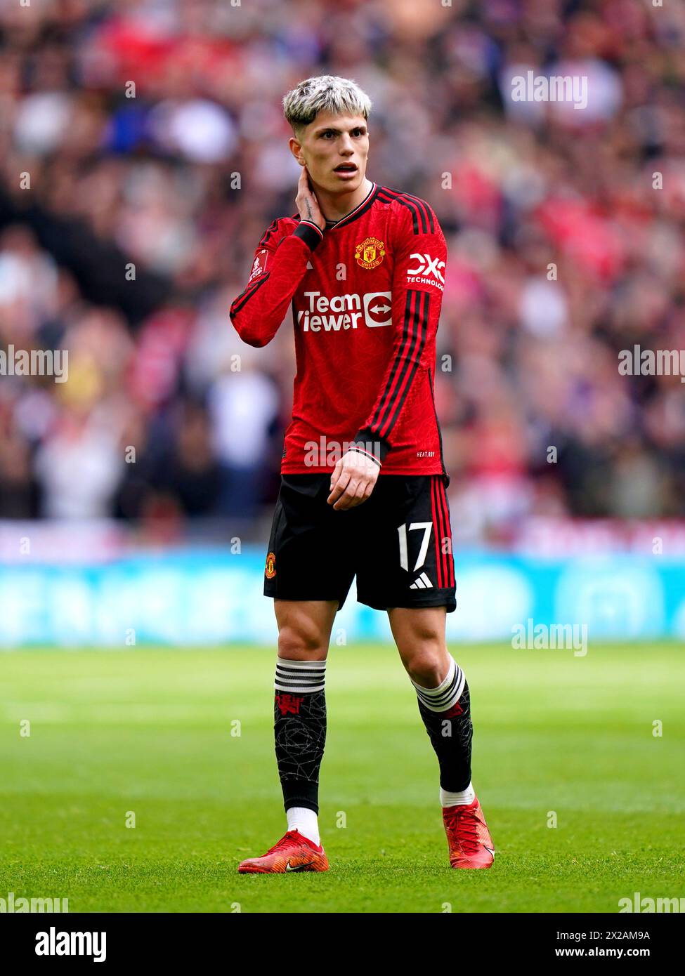 Manchester United's Alejandro Garnacho during the Emirates FA Cup semi ...