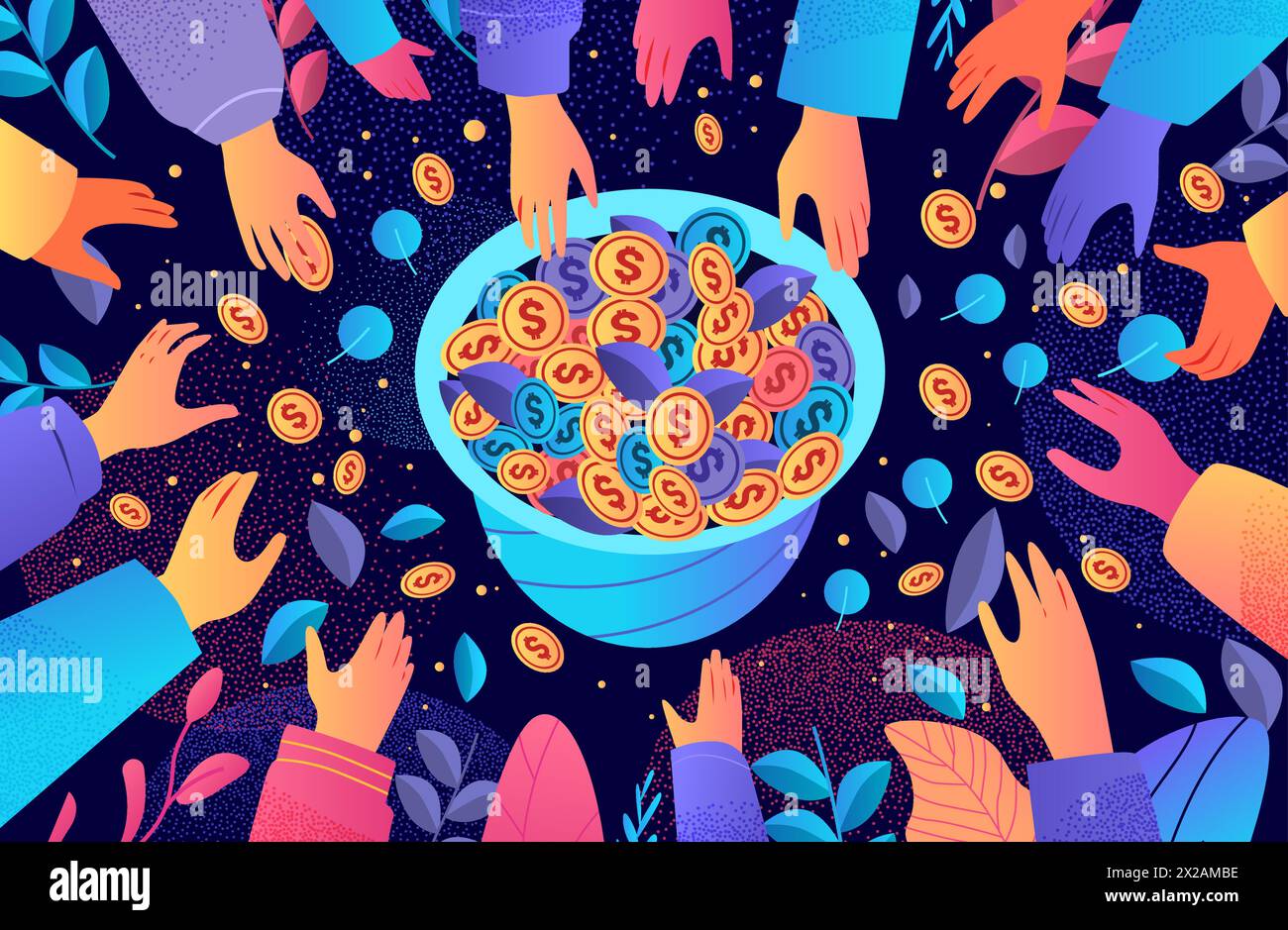 Saving money putting coins Stock Vector Images - Alamy